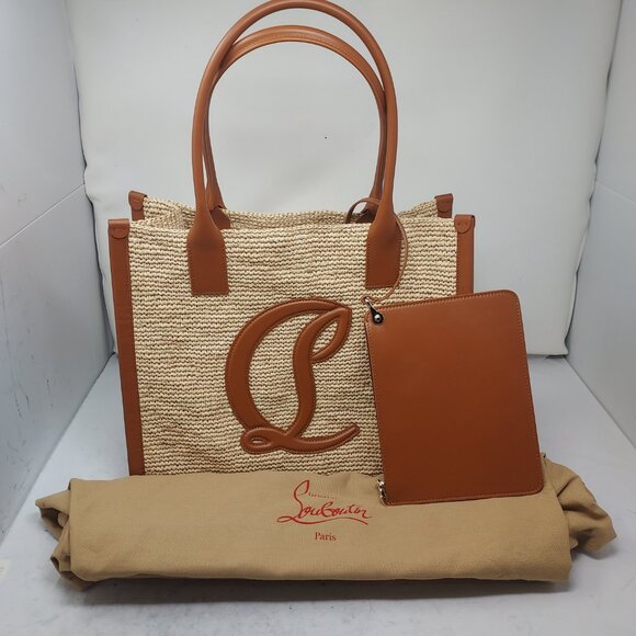 Christian Louboutin | Bags | Christian Louboutin Raffia Cl Logo By My ...